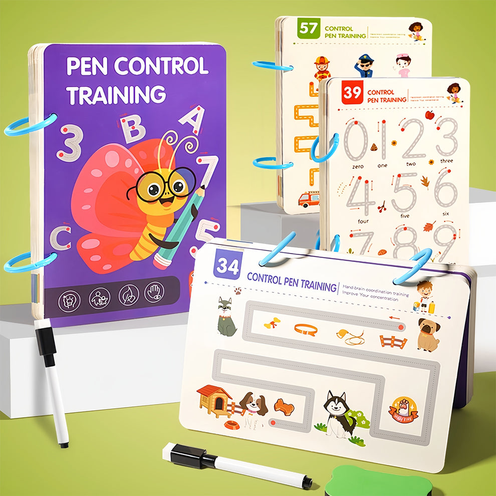 Montessori Pen Control Toy [Alphabet & Number Tracing Board for Kids ...